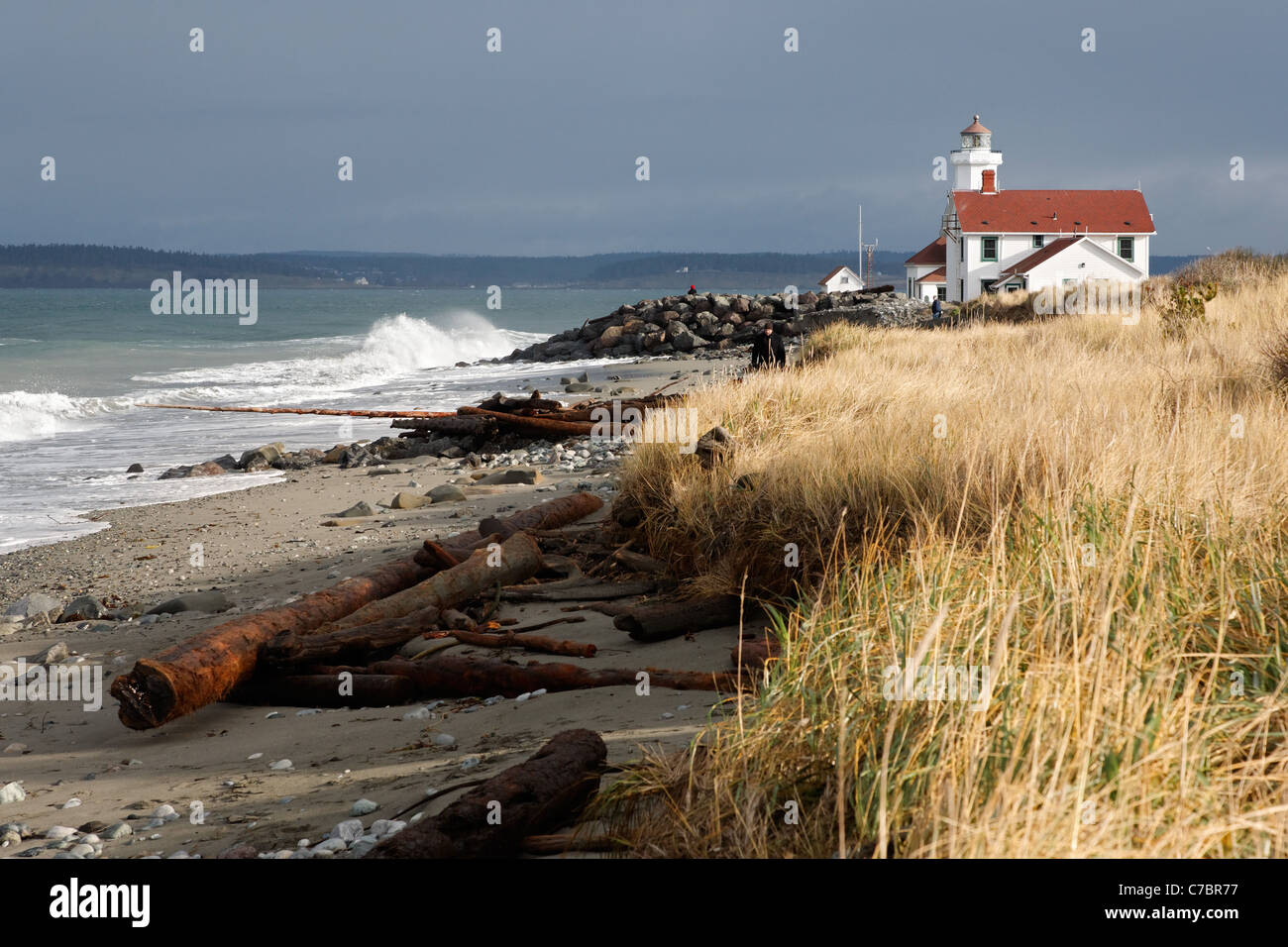 Point Wilson Lighthouse, Fort Warden State Park, Washington, USA Stock ...