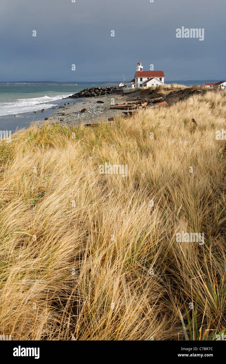 Point Wilson Lighthouse, Fort Warden State Park, Washington, USA Stock ...