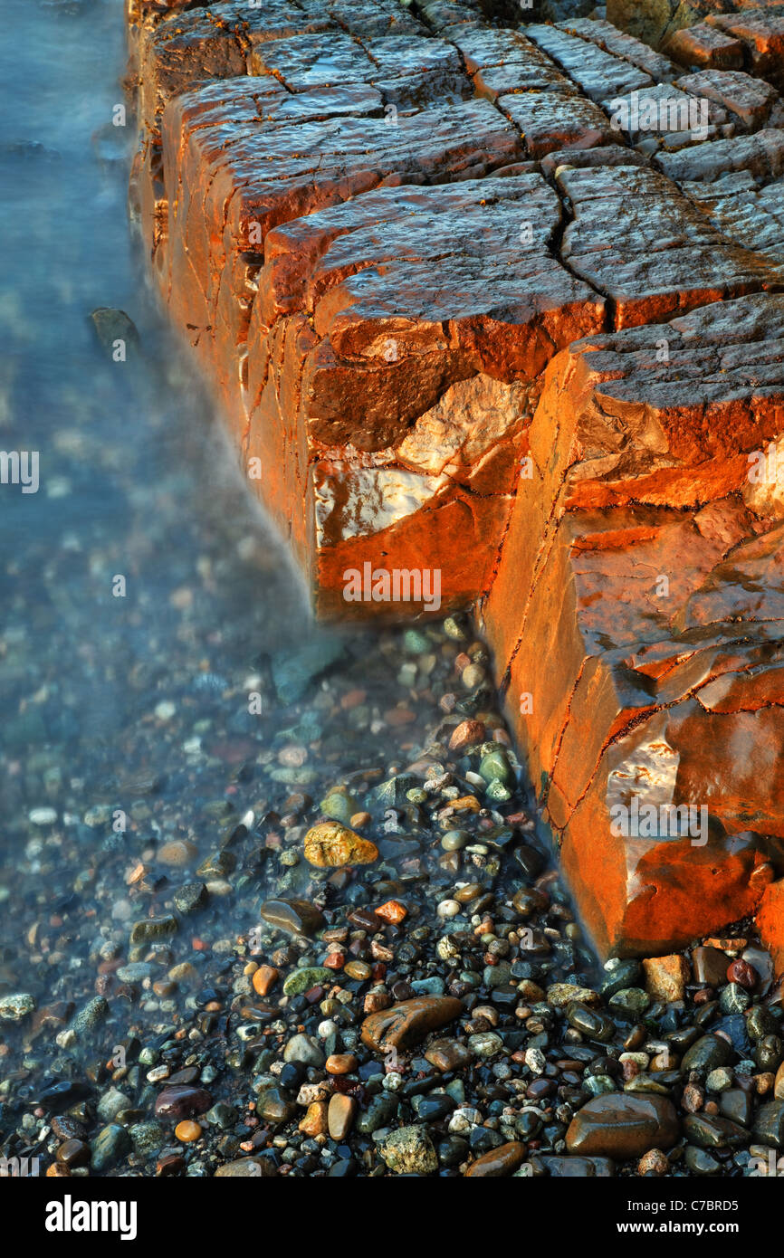 Cracked rocky shoreline, Washington Park, Fidalgo Island, Skagit County ...