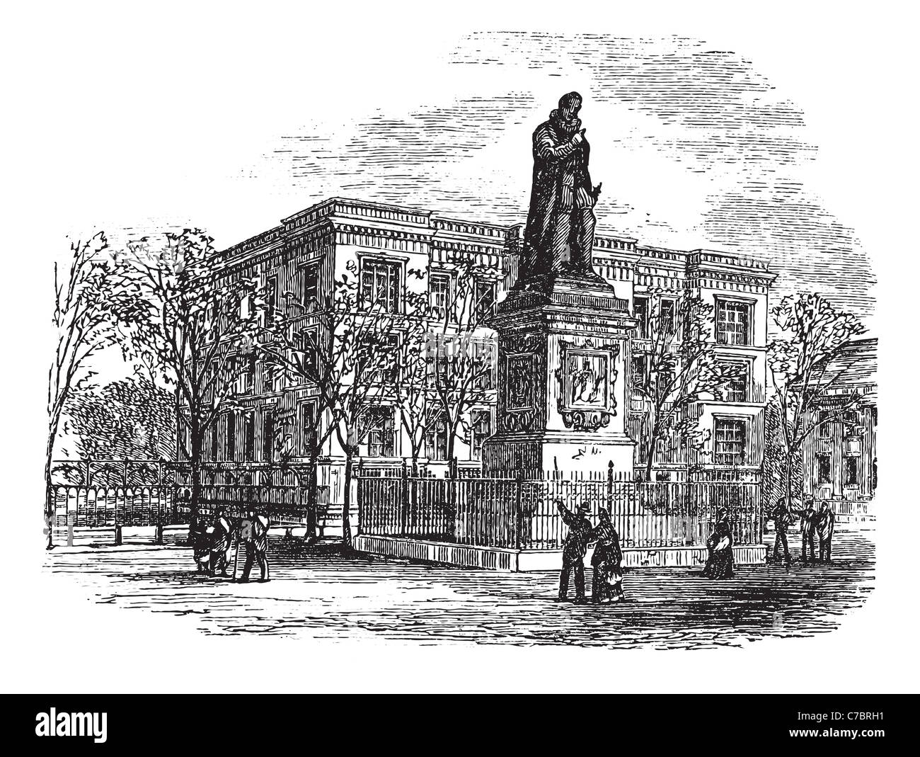 Statue of William vintage engraving. Old engraved illustration of ...