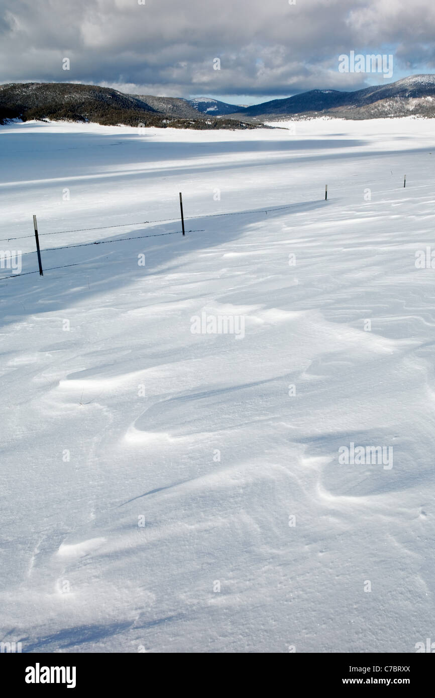 Valle Grande covered in winter snow, Valles Caldera National Preserve ...