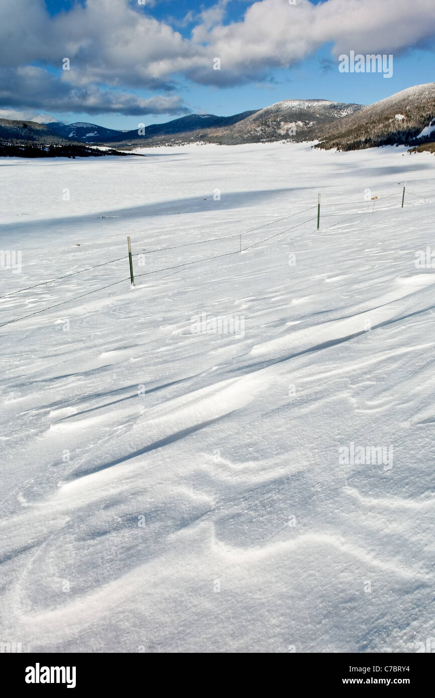 Valle Grande covered in winter snow, Valles Caldera National Preserve ...