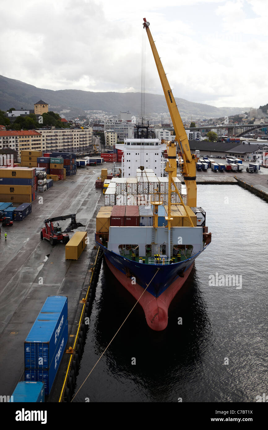 Freight containers being loaded onto the cargo container ship, MV ...