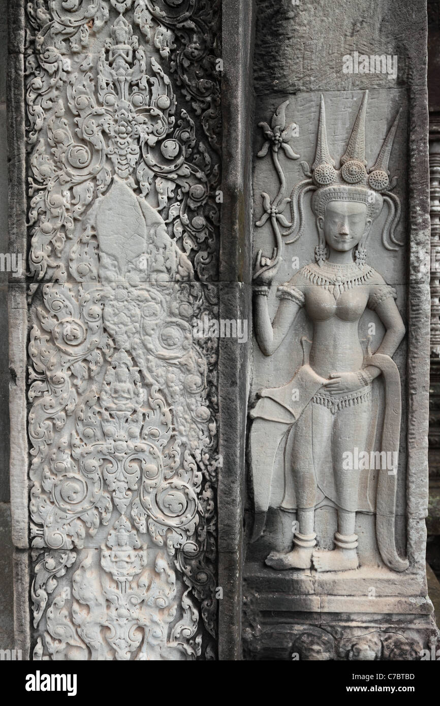 Carvings at Angkor Wat, Cambodia Stock Photo - Alamy
