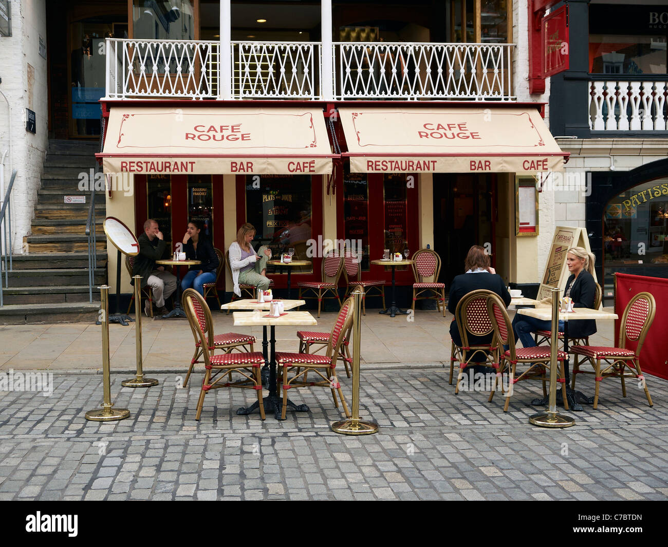 Cafe Rouge pavement cafe in Chester Cheshire UK Stock Photo - Alamy