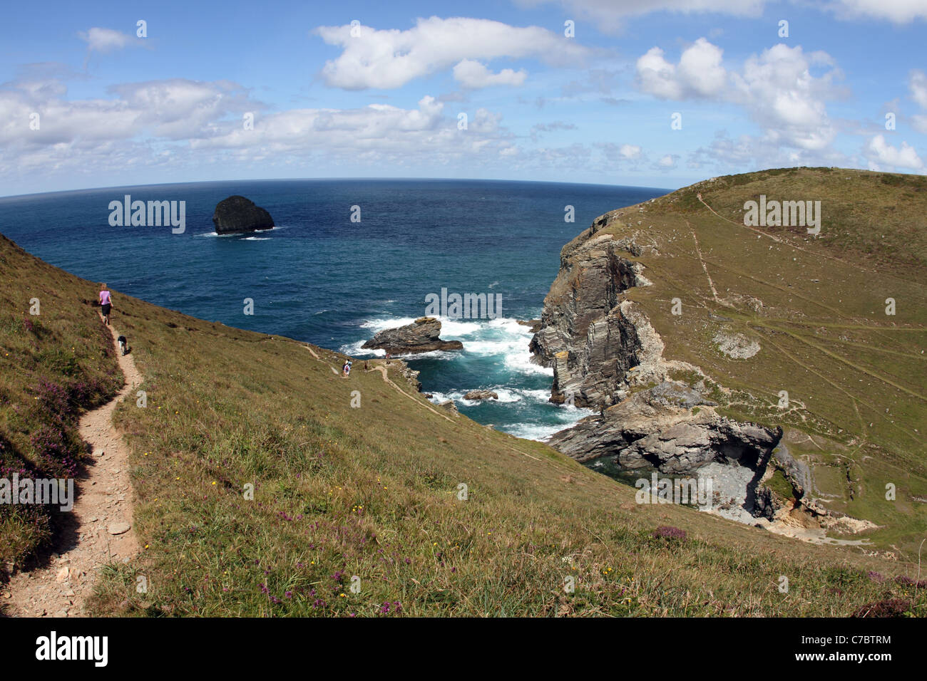 Backways Cove; Near Trebarwith; Cornwall; UK; coastal path Stock Photo ...