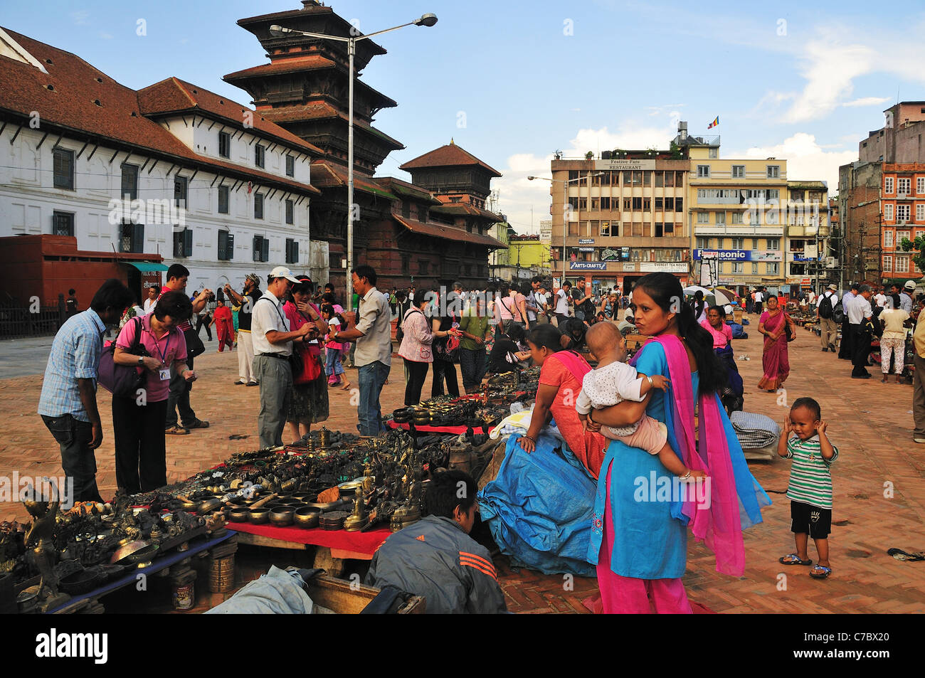 Open market at Basantapur square in Durbar Square Stock Photo - Alamy