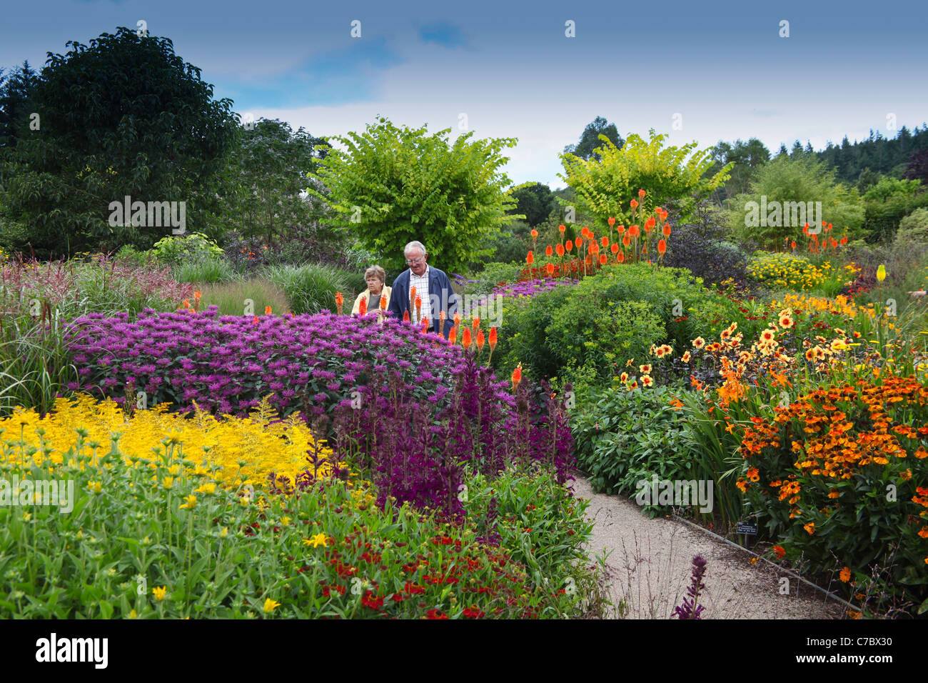 Two visitors admire the Hot Garden in the Royal Horticultural Society ...