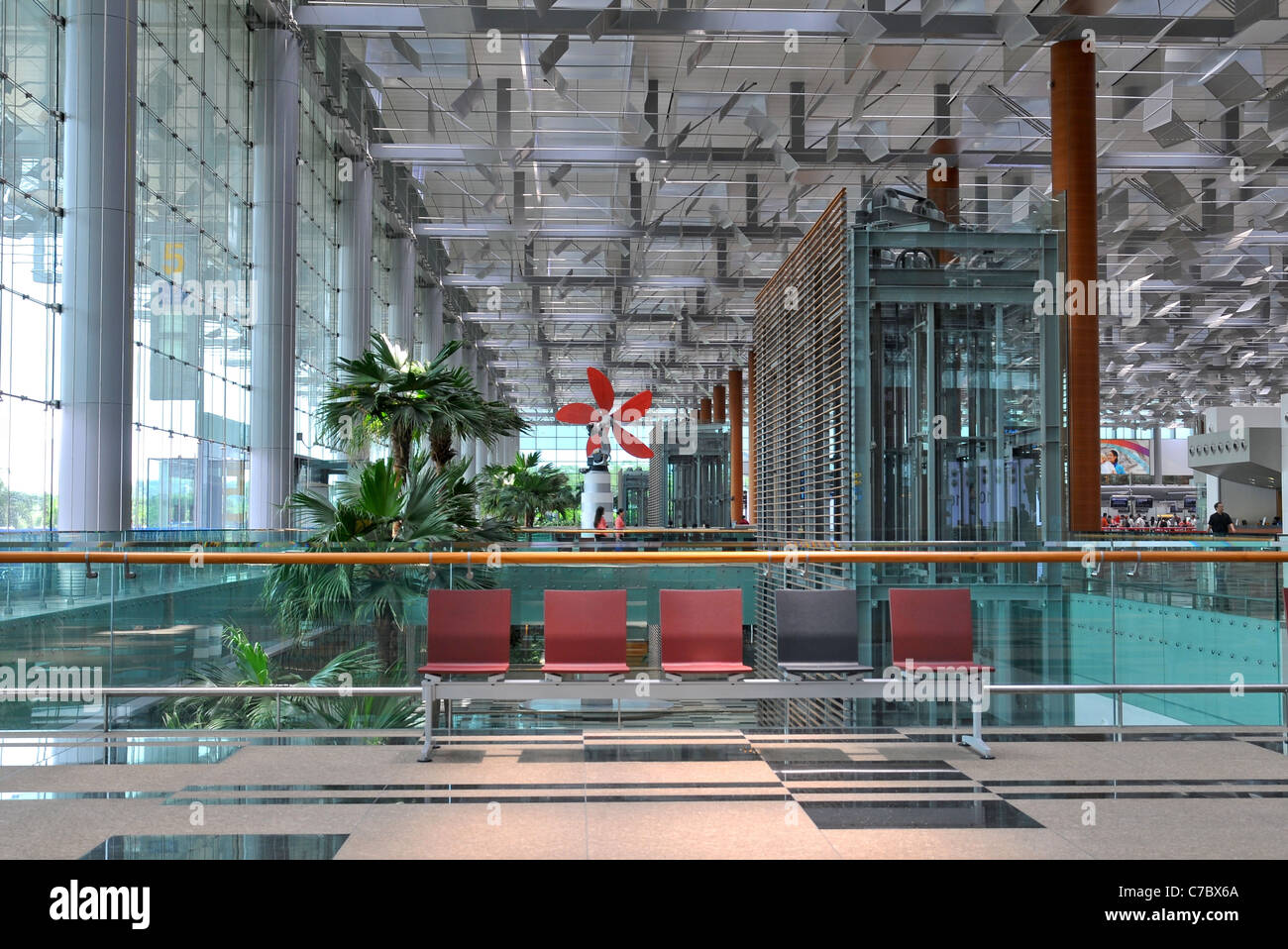 Singapore Changi Airport Terminal 3 - Architecture Details Stock Photo ...