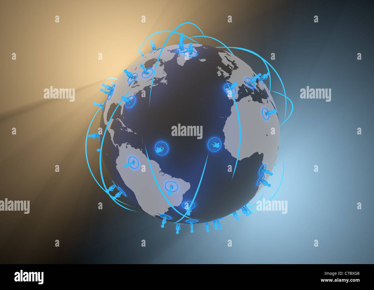 render of a global social network Stock Photo - Alamy