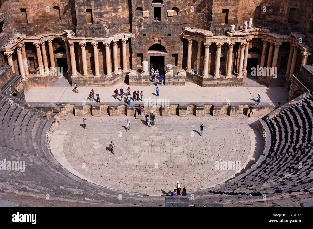 The Roman Theatre at Bosra, Syria Stock Photo - Alamy