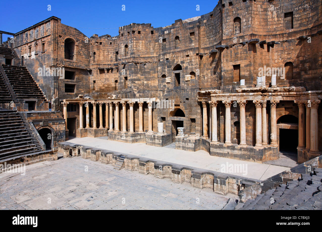The Roman Theatre at Bosra, Syria Stock Photo - Alamy