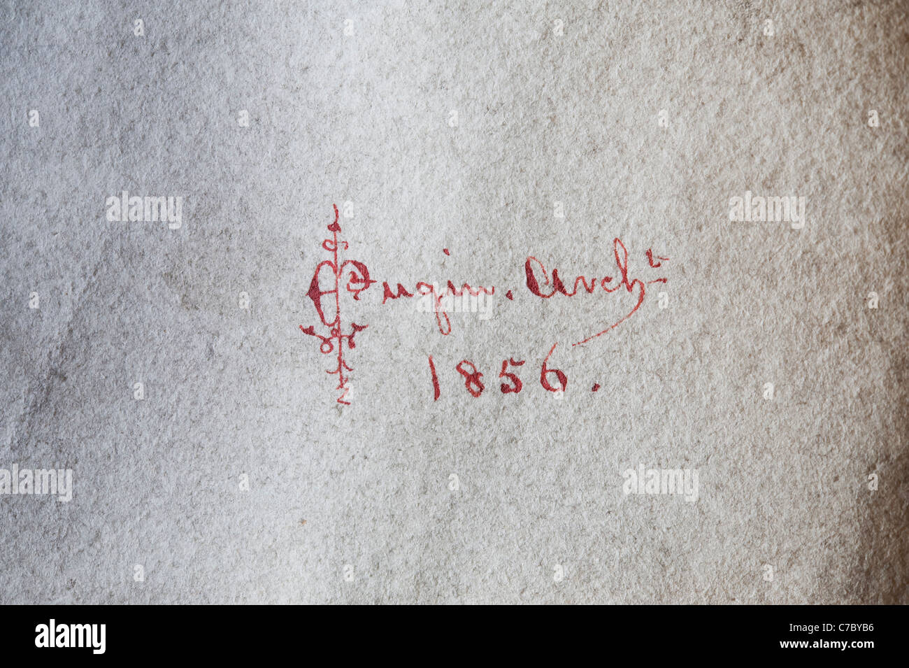The elaborate signature of the architect E.W. Pugin (son of Augustus ...