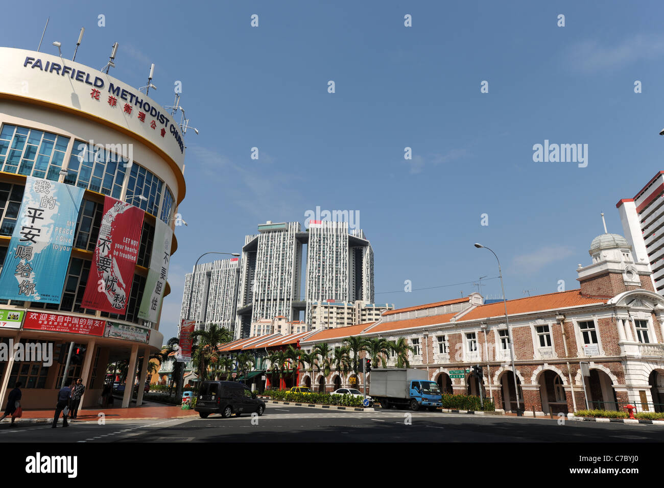 Fairfield Methodist Church & Tanjong Pagar Road, Singapore Stock Photo ...