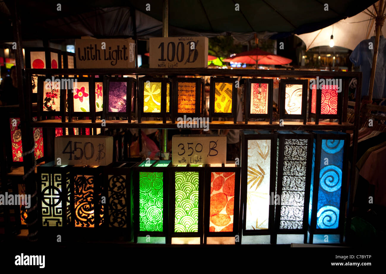 Lantern Display, Night Market, Chiang Mai, Thailand Stock Photo - Alamy
