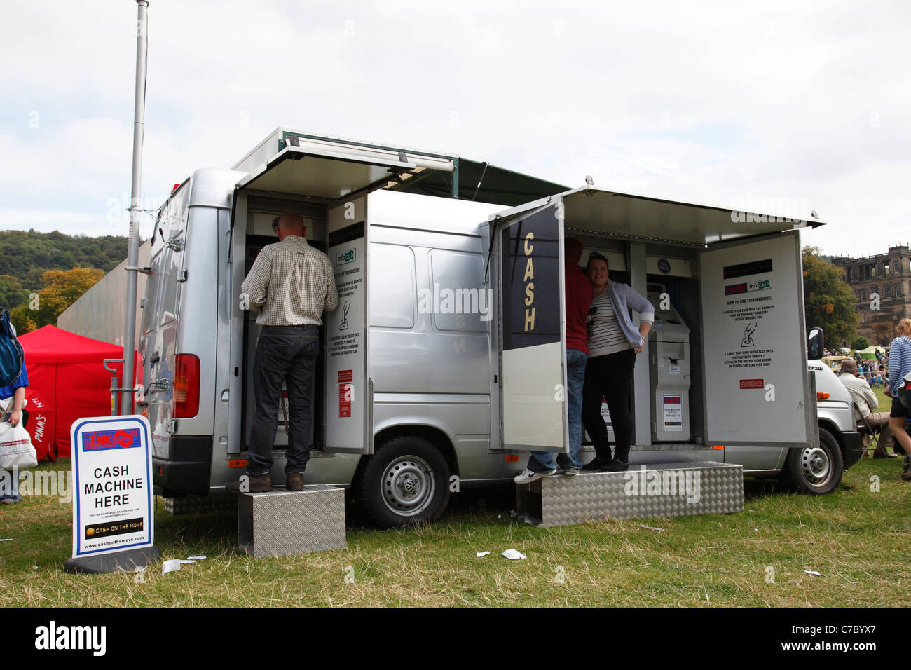 Cash On The Move mobile ATM machines at an outdoor event in the U.K ...