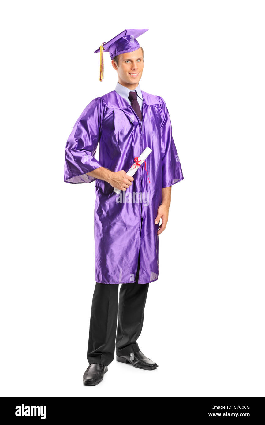 Full length portrait of a graduate student holding a diploma Stock ...