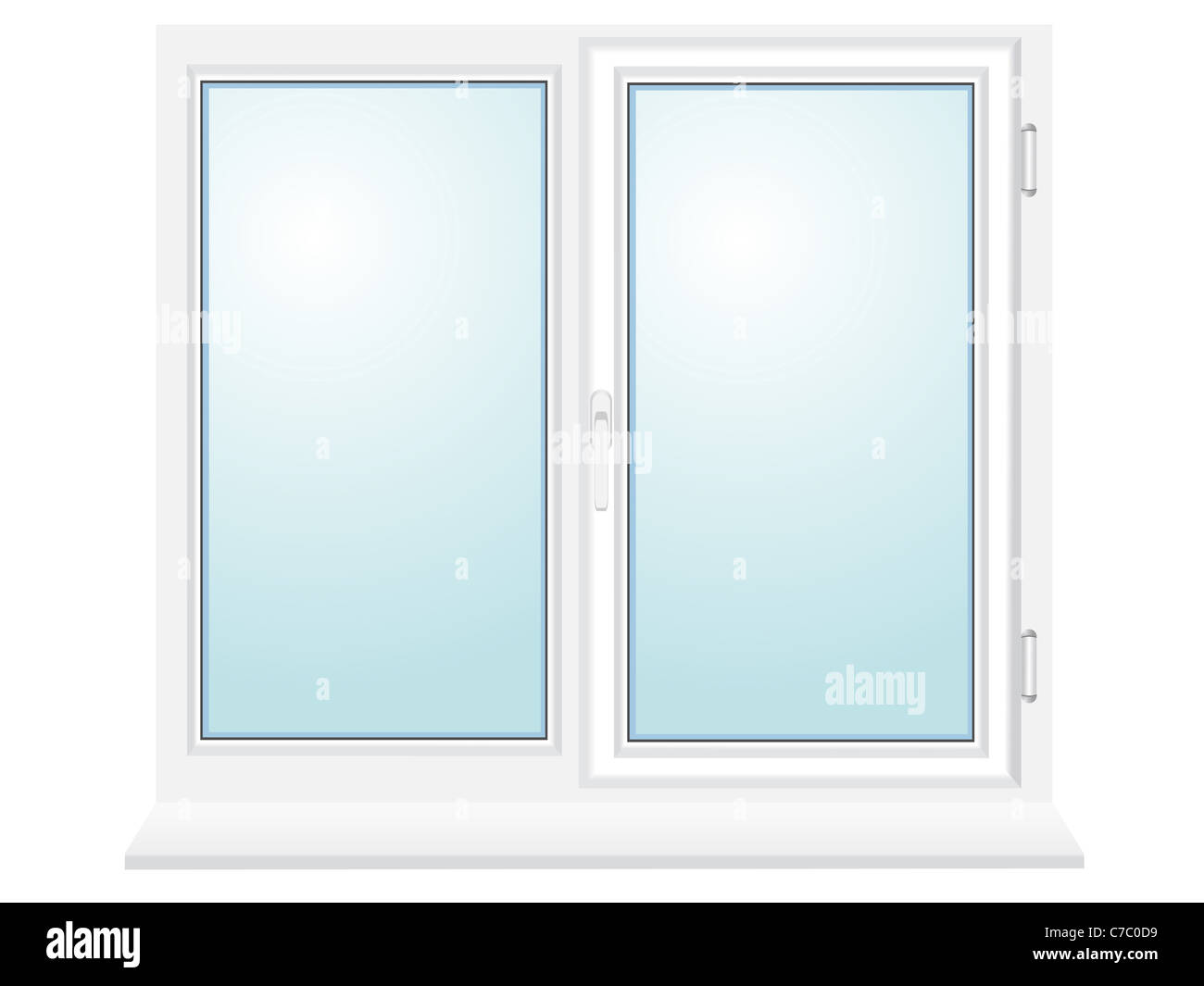closed plastic glass window illustration isolated on white background ...