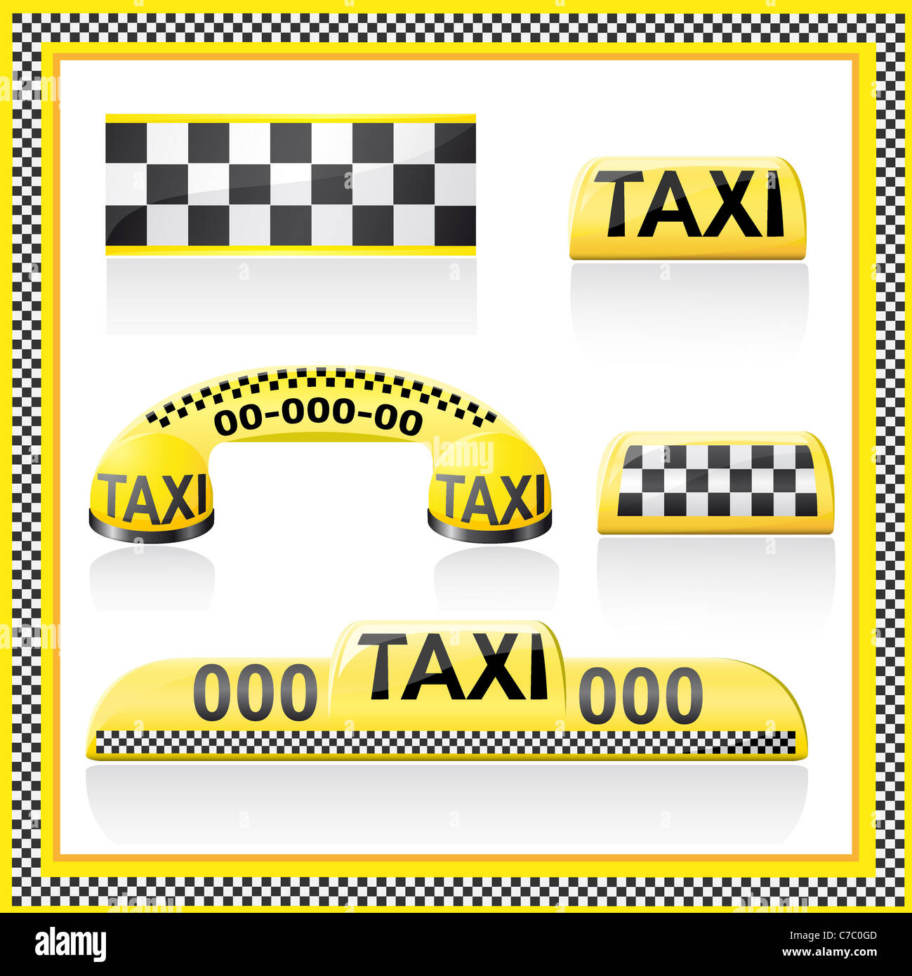 icons are symbols of taxi illustration Stock Photo - Alamy