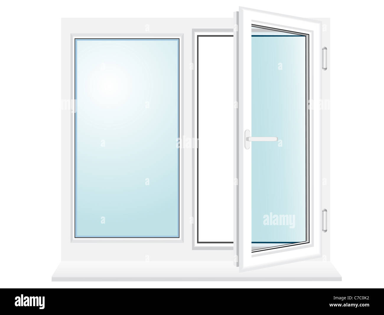 open plastic glass window illustration isolated on white background ...