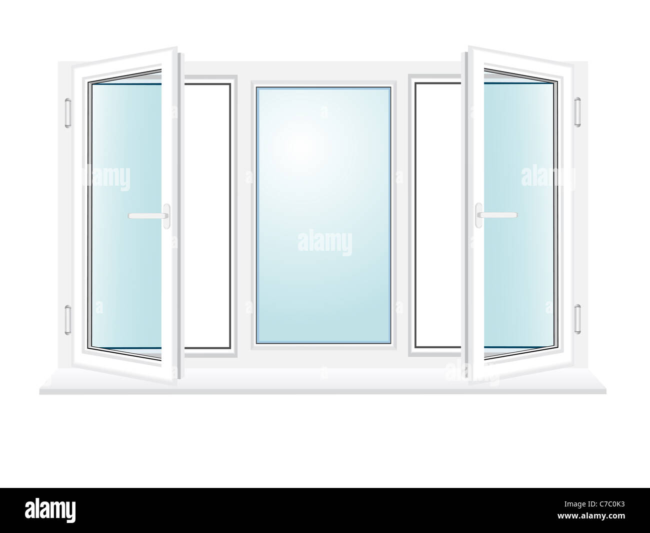 open plastic glass window illustration isolated on white background ...