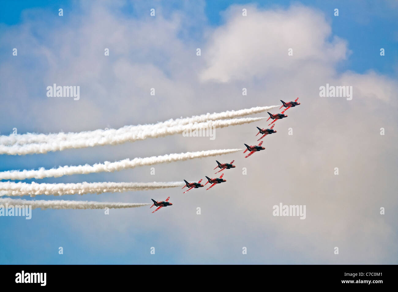 The Royal Air Force aerobatic team the Red Arrows display at Swansea ...