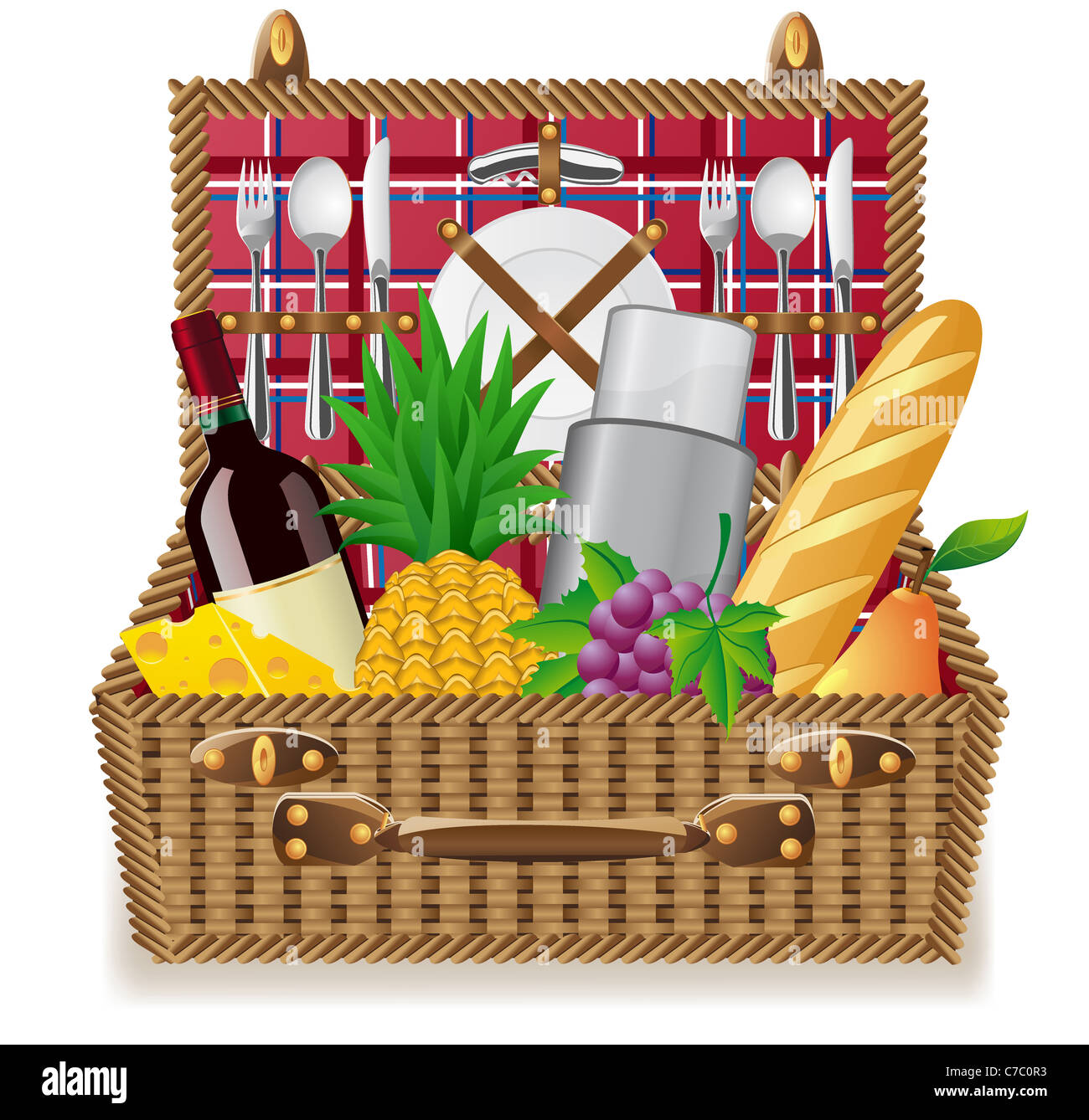 Picnic illustration food basket hi-res stock photography and images - Alamy