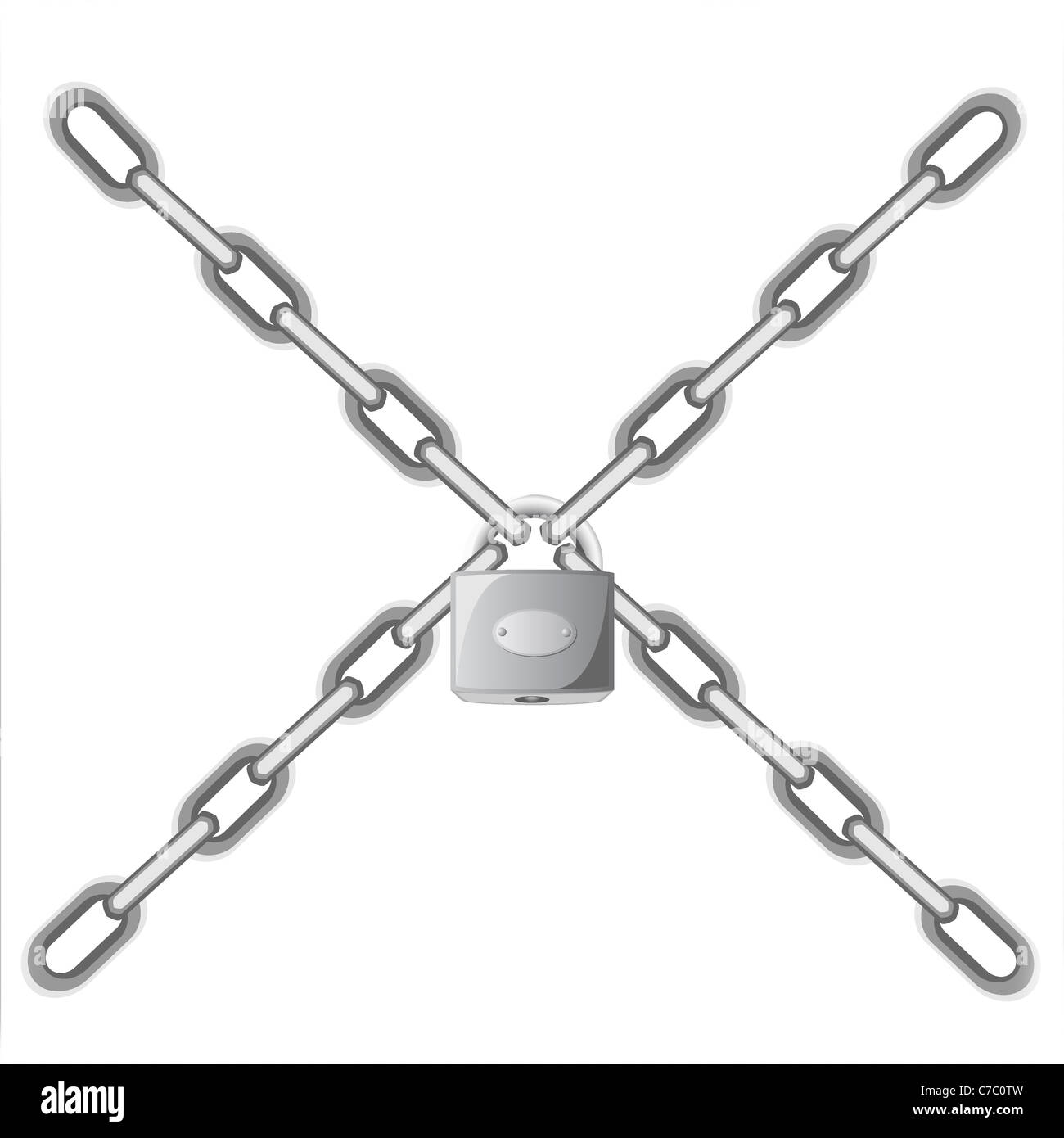lock and chains illustration isolated on white background Stock Photo ...