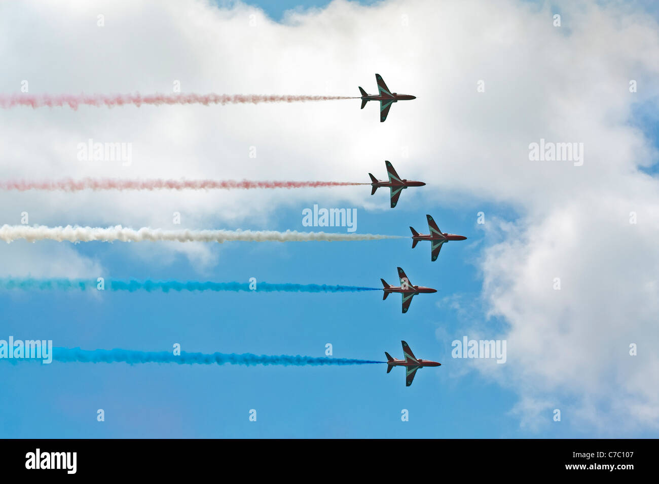 The Royal Air Force aerobatic team the Red Arrows display at Swansea ...