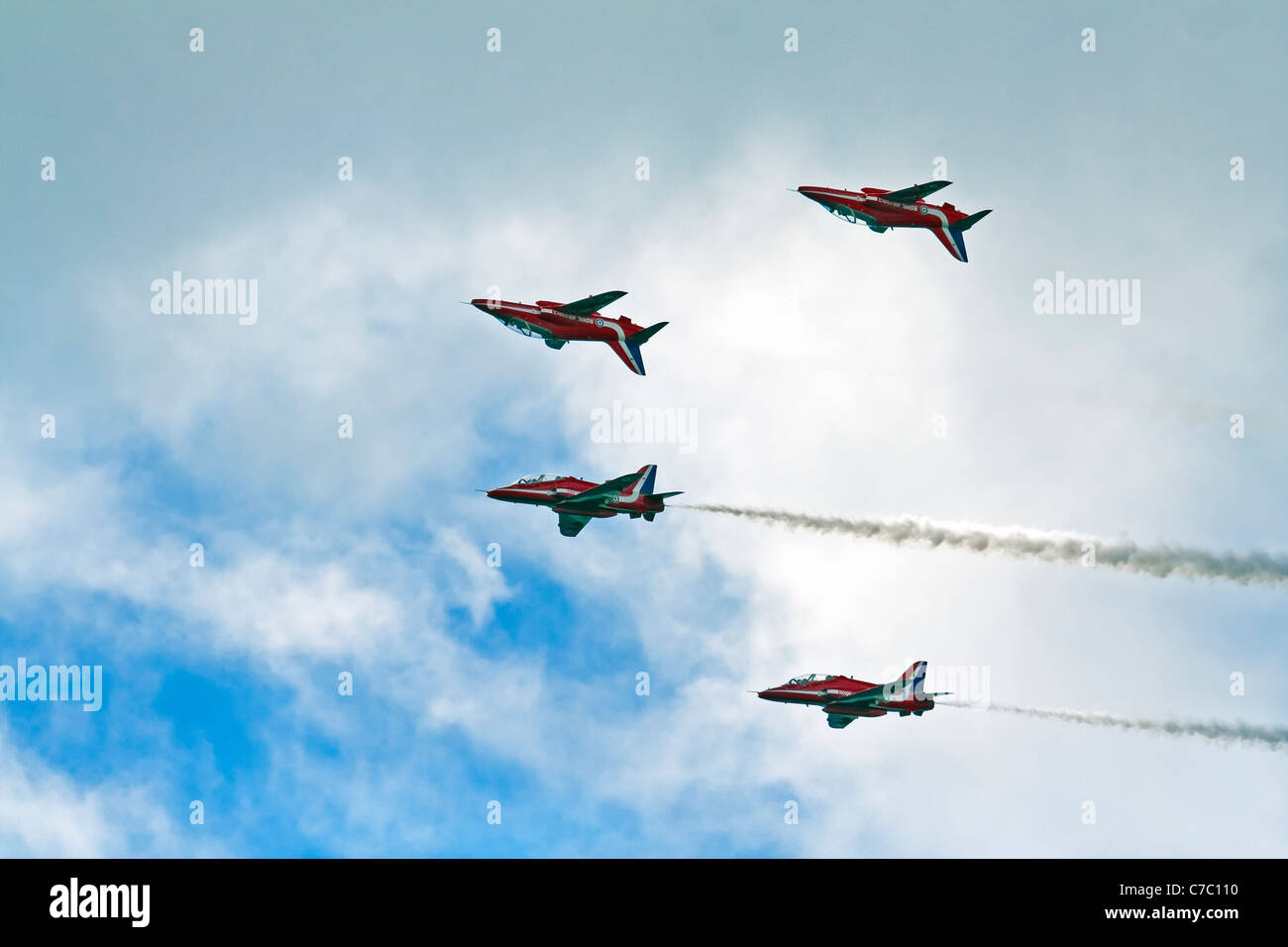 The Royal Air Force aerobatic team the Red Arrows display at Swansea ...