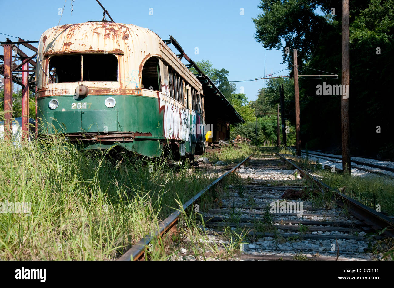 The Baltimore Streetcar Museum on Falls Road in Baltimore, Maryland USA ...