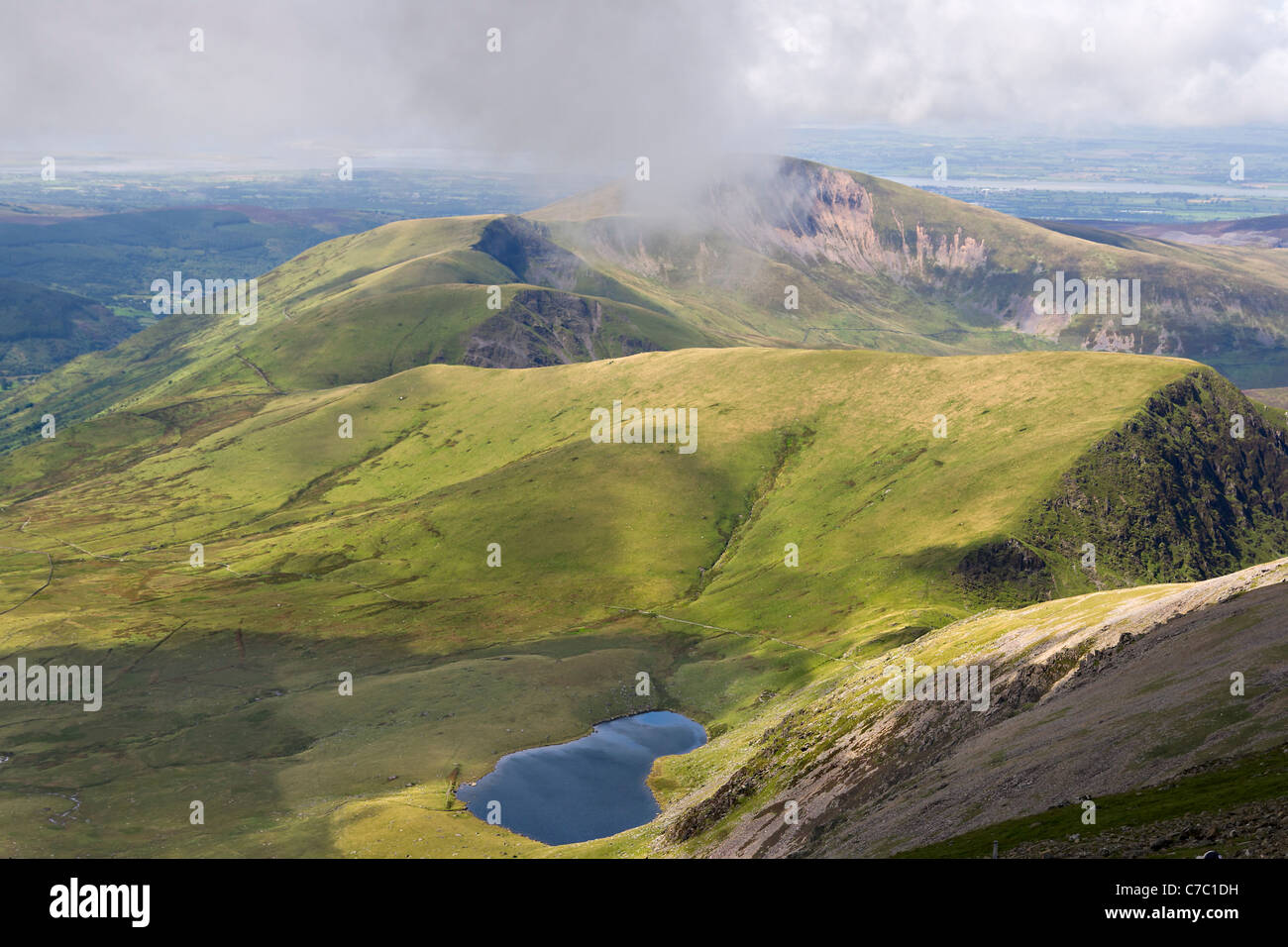 Mountain view from the Snowdon summit, Snowdonia, Wales Stock Photo - Alamy