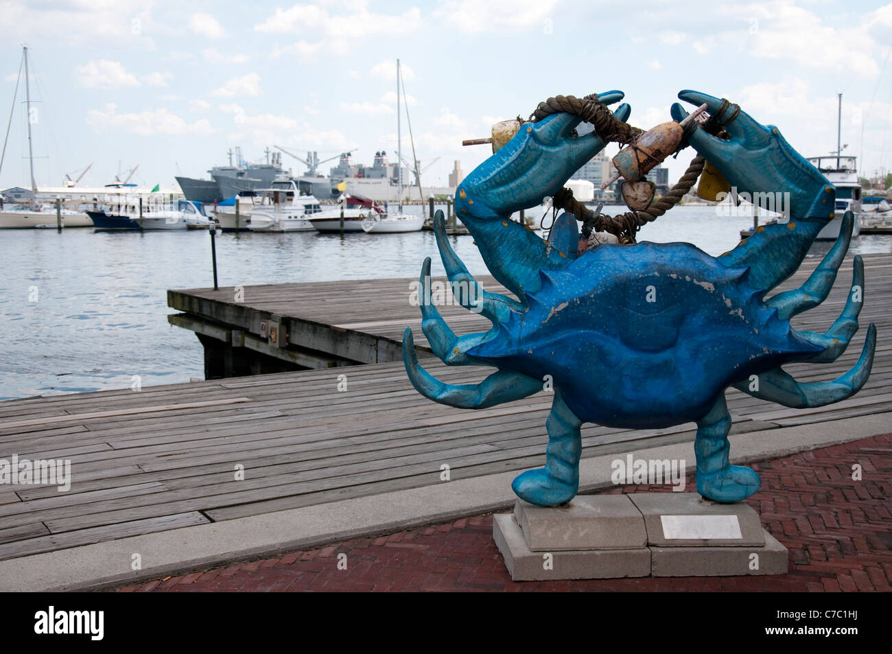 The blue crab at Henderson's Wharf in Fells Point, Baltimore Maryland ...