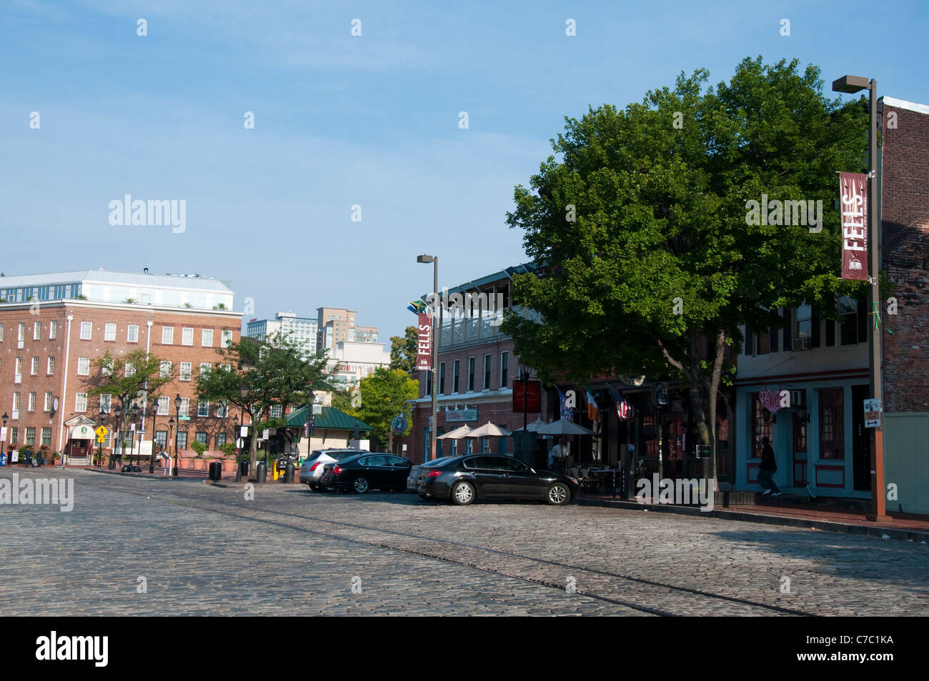 Thames Street on the waterfront at Fells Point in Baltimore Maryland ...