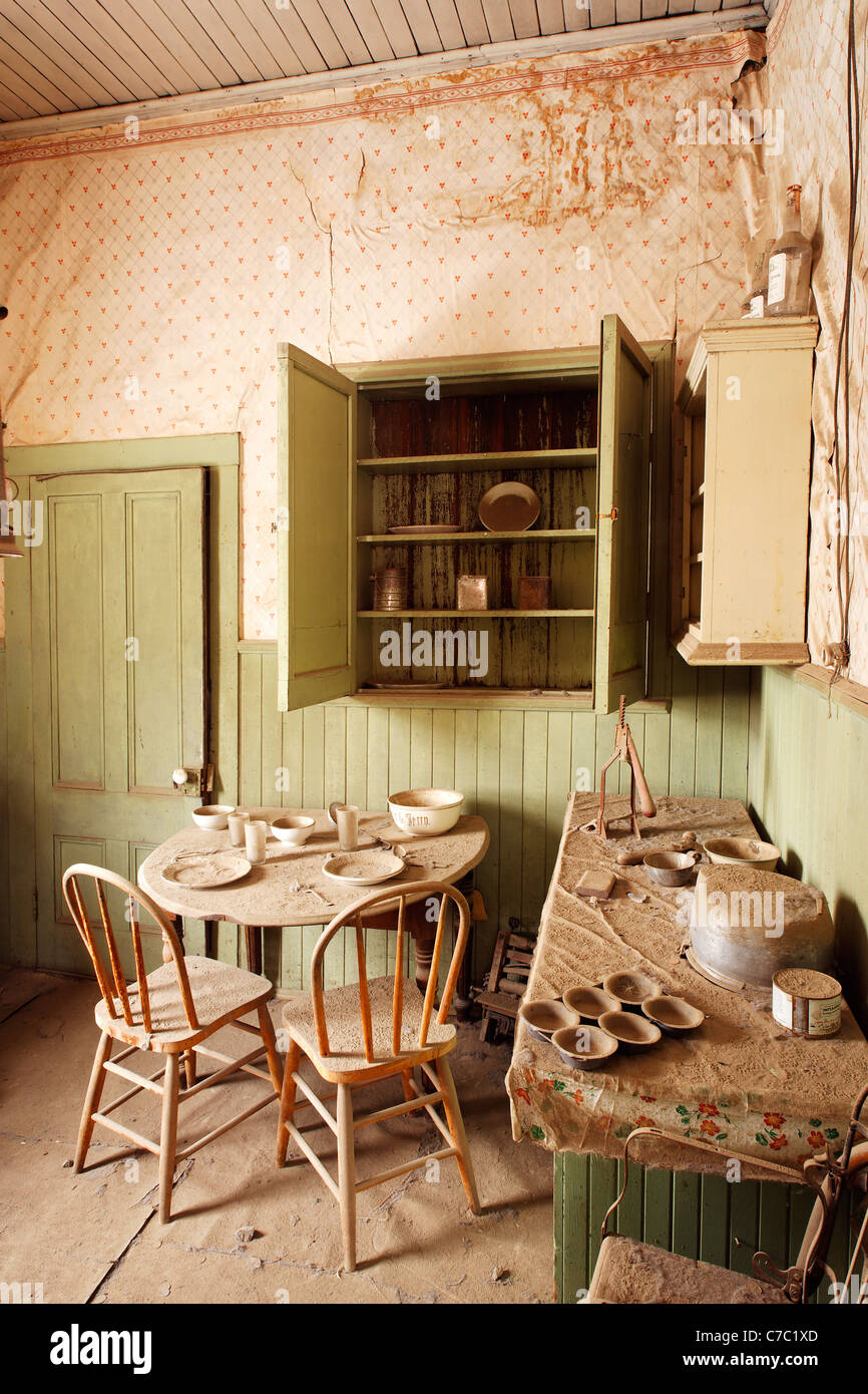 Kitchen in Tom Miller House, Bodie State Historic Park, California, USA ...