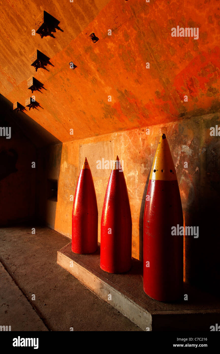 16-inch artillery shells standing at Historic Camp Hayden, Salt Creek ...