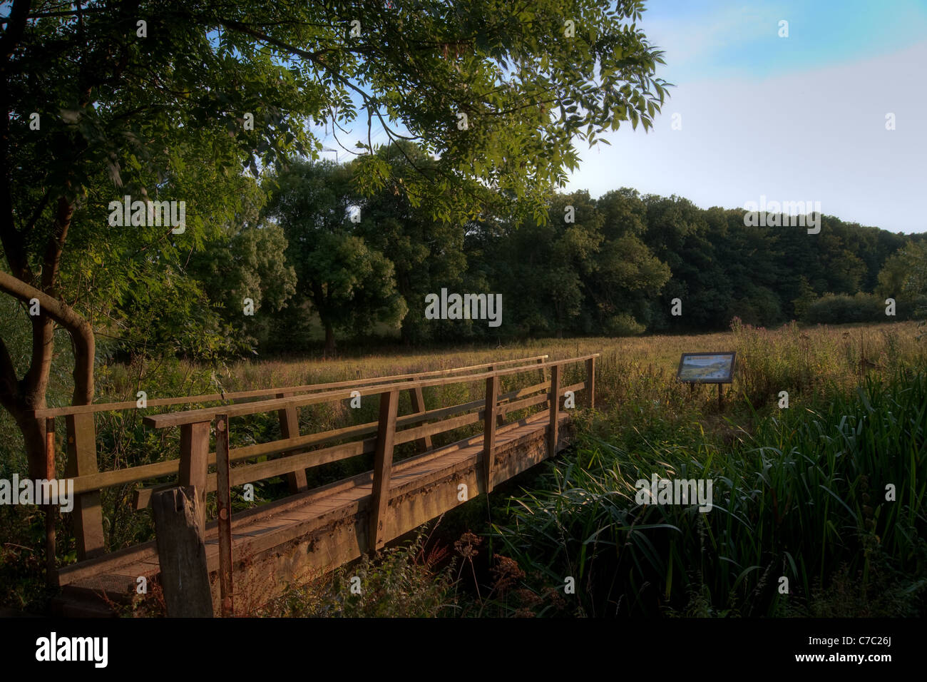 Wooden foot bridge Stock Photo - Alamy