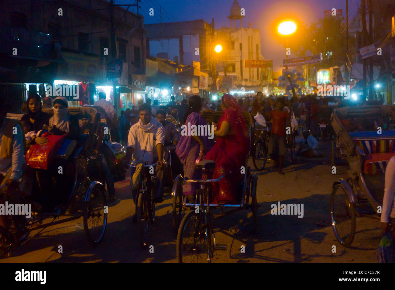 People in the alleys and streets of Varanasi (Benares) India's most ...