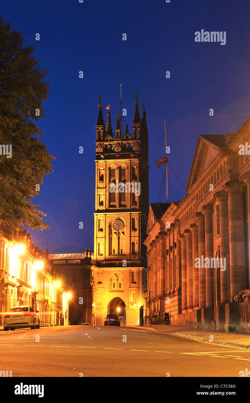 St. Mary`s Church and Northgate Street, Warwick, Warwickshire, England ...