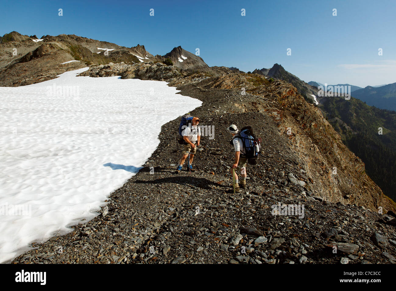 Backpackers at Bear Pass, Bailey Range Traverse, Olympic Mountains ...