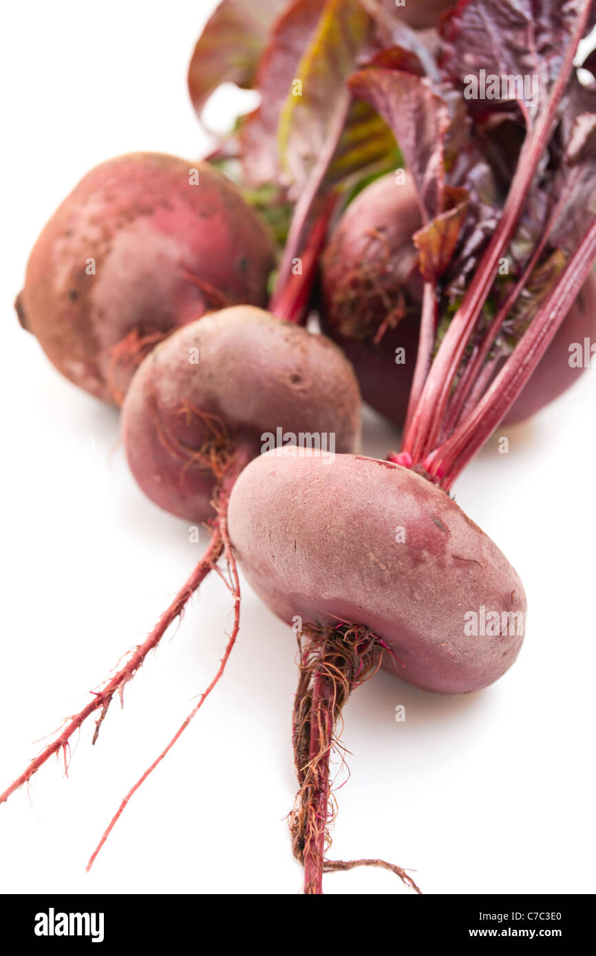 beet with leaves on a white background Stock Photo - Alamy