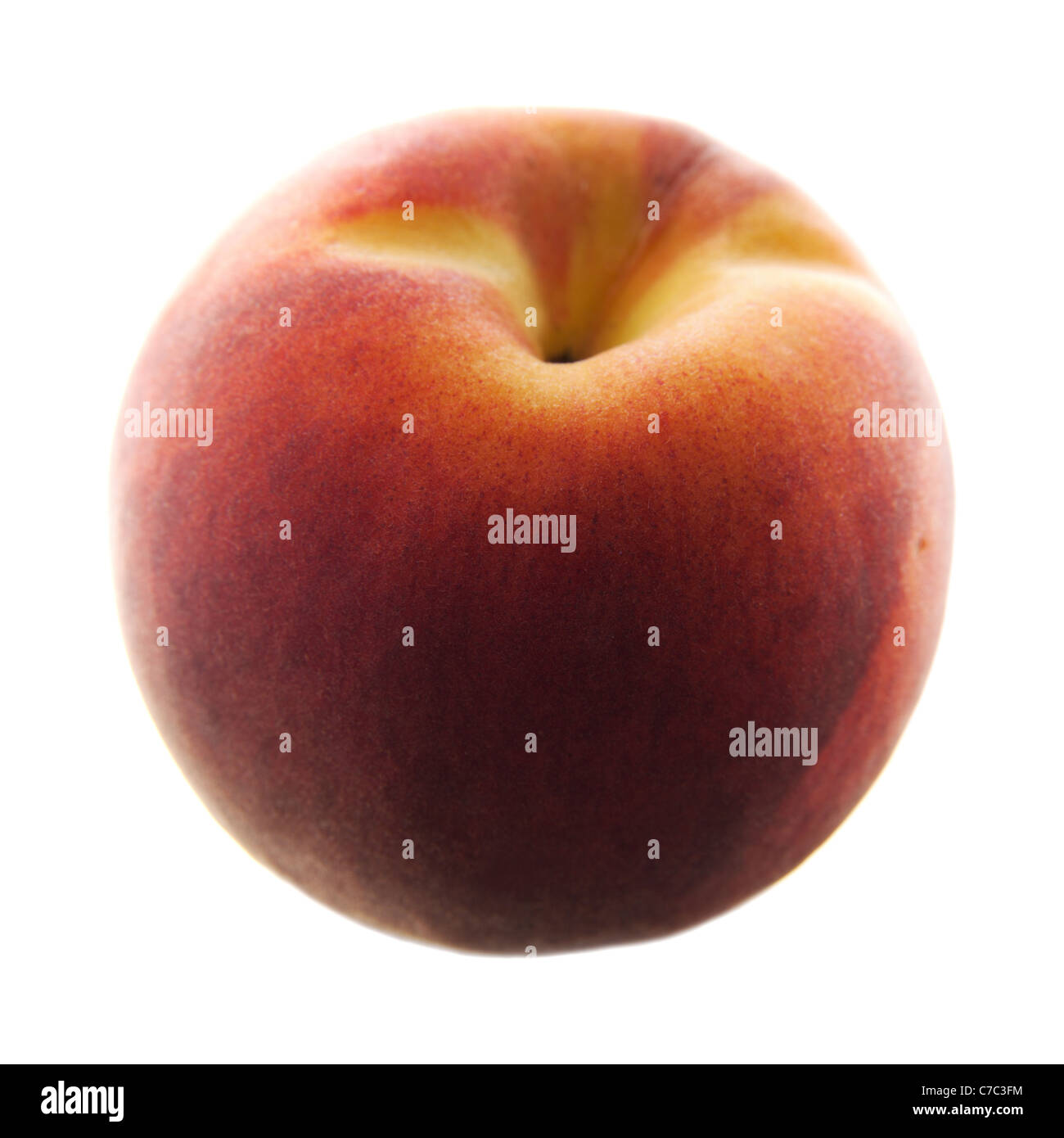single red peach isolated on white Stock Photo - Alamy