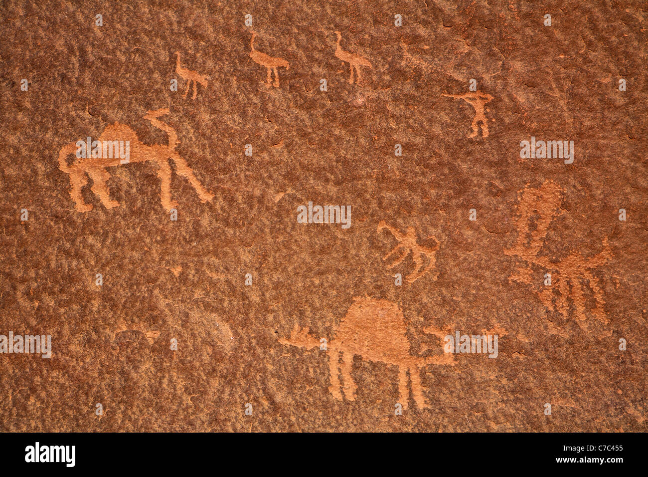 Rock art at Wadi Rum, Jordan Stock Photo - Alamy