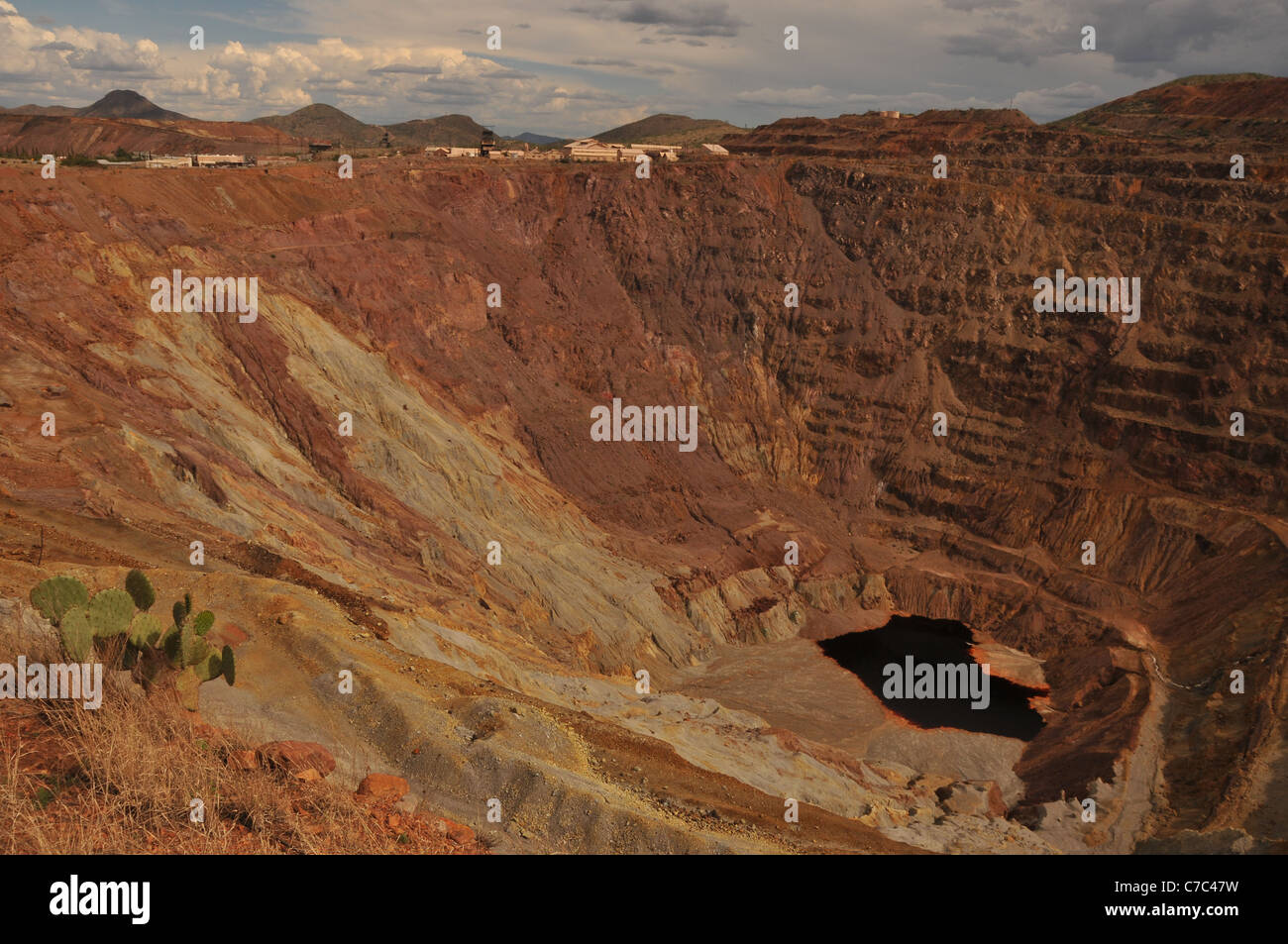 The Lavender Pit copper strip open pit mine in Bisbee, Arizona, USA ...
