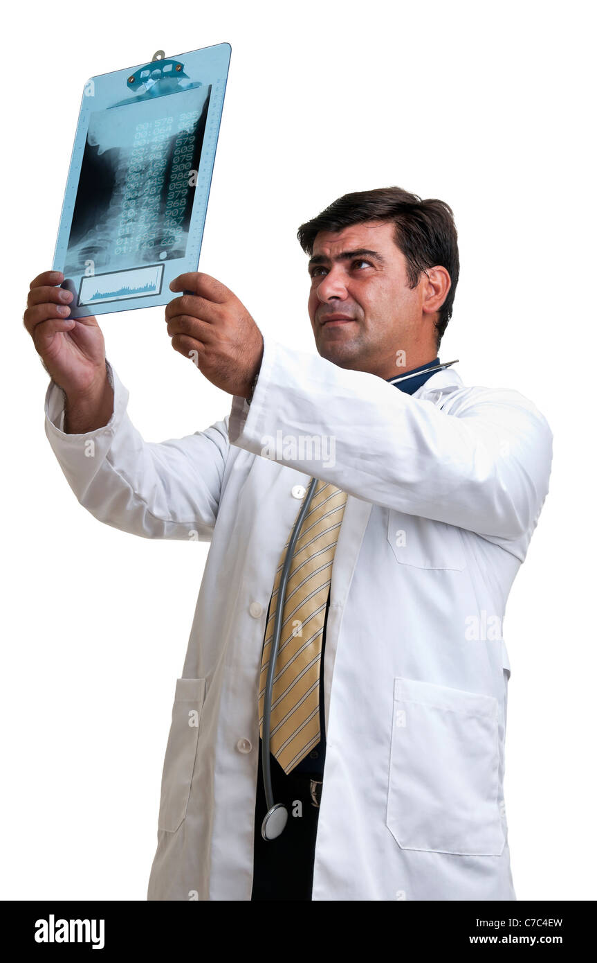 Doctor looking at a scan Stock Photo - Alamy