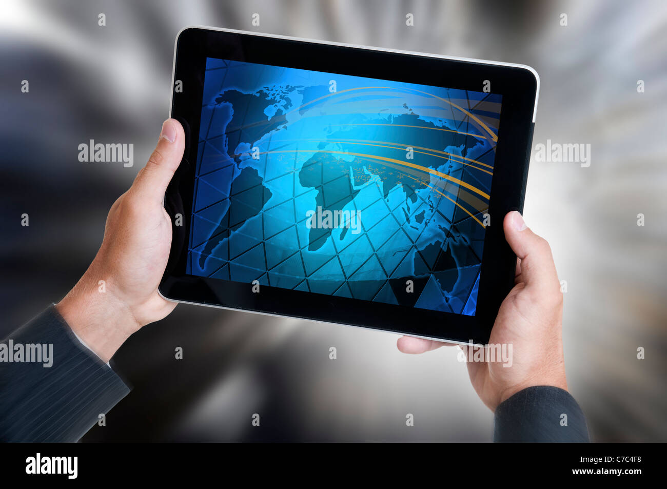 Hands holding a tablet or a Pad Stock Photo - Alamy