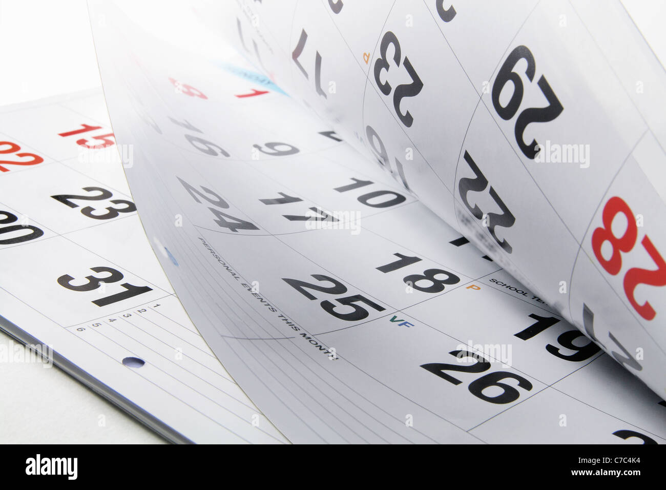 Calendar pages hi-res stock photography and images - Alamy