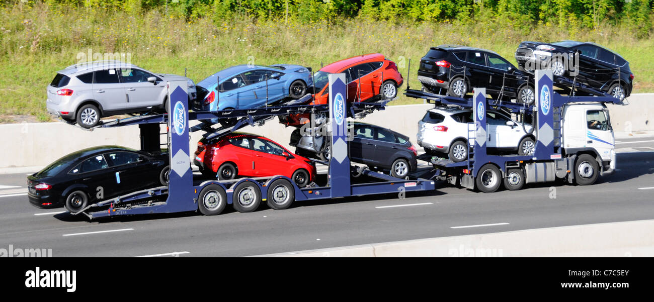 Ford motorcar company supply chain hgv transporter lorry truck load of ...