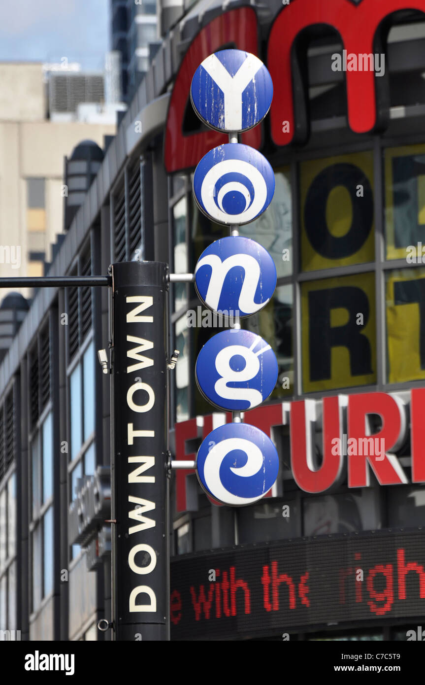 Yonge Downtown Sign, Toronto, Canada Stock Photo - Alamy