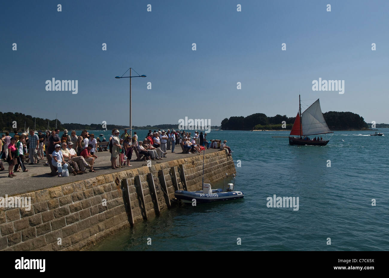 Port of Larmor Baden, Bay of Morbihan, Brittany, France, Europe Stock ...